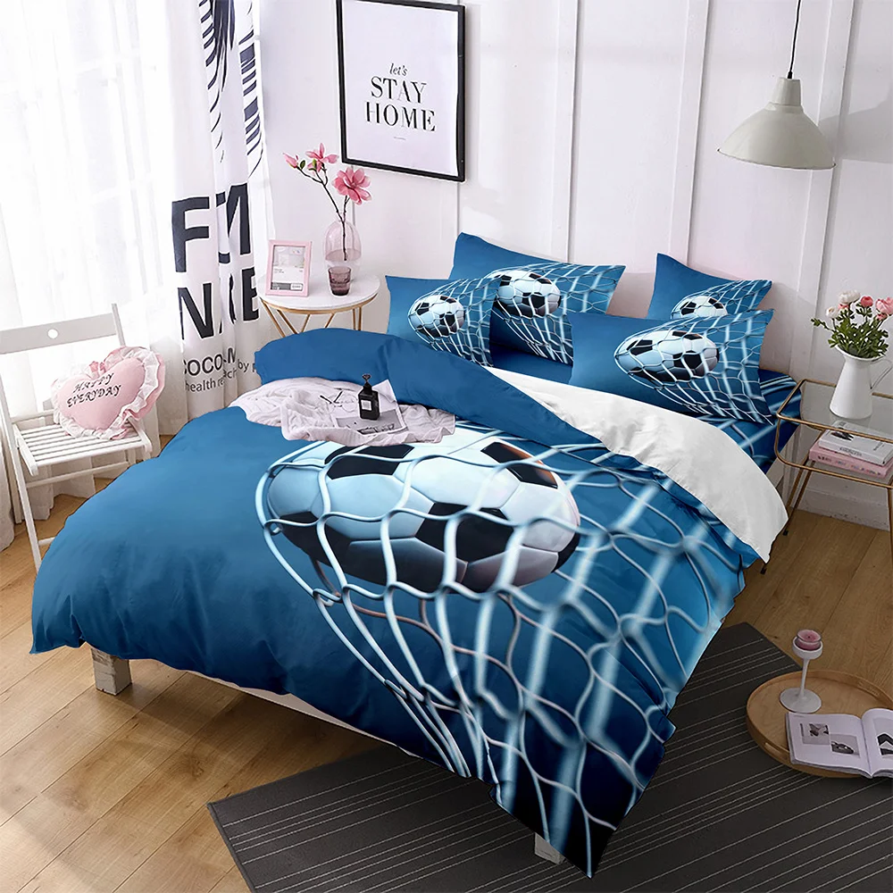 Football Comforter Cover Queen Size American Soccer Bedding Set Sports ...