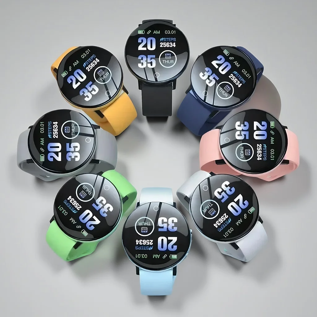 D18 Smart Watch Round Fitness - Heart Rate Monitor for Men Women ...