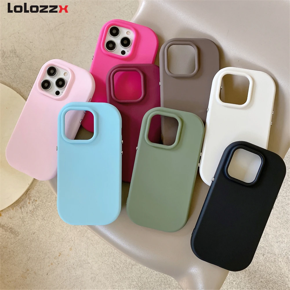 Liquid-Silicone-Solid-Candy-Color-Bumper-Shockproof-Phone-Case-For ...