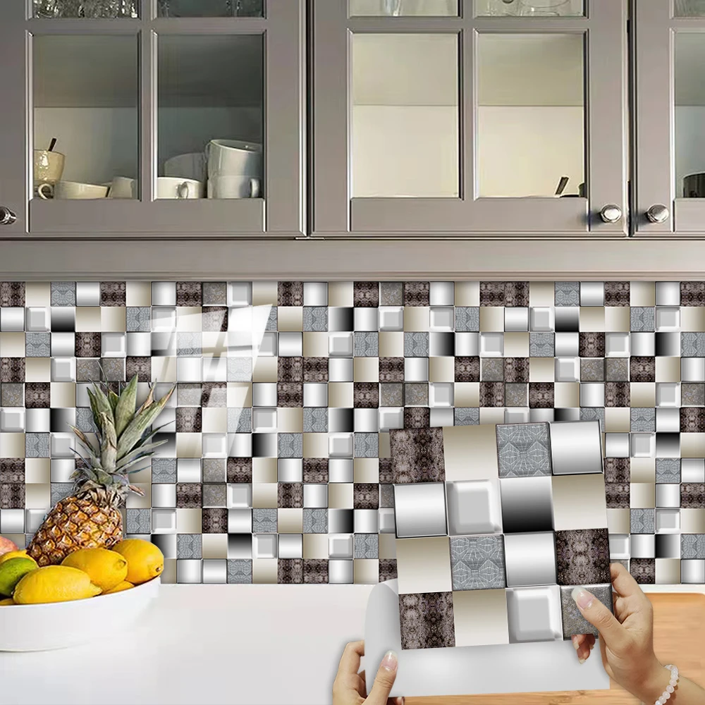 10pcs-Flat-Mosaic-Tiles-Sticker-Kitchen-Backsplash-Oil-proof-Washbasin ...