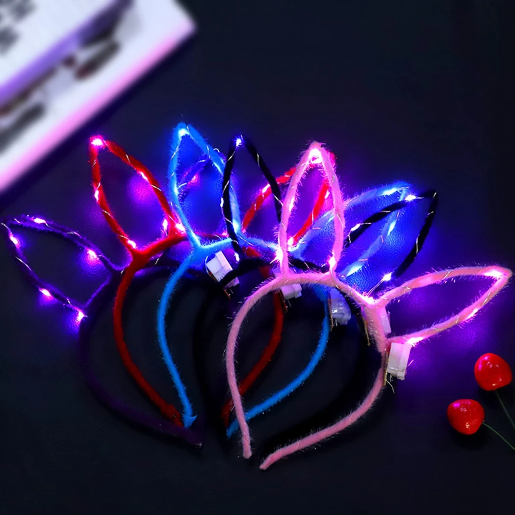 10Pcs-Led-Bunny-Ears-Headbands-Party-Light-Up-Flashing-Blinking-Party ...