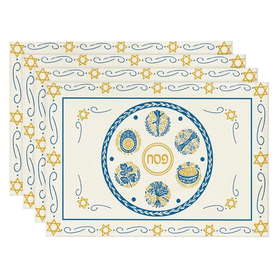 1pcs-Happy-Passover-Linen-Placemats-Kitchen-Table-Decor-Seder-Plate ...