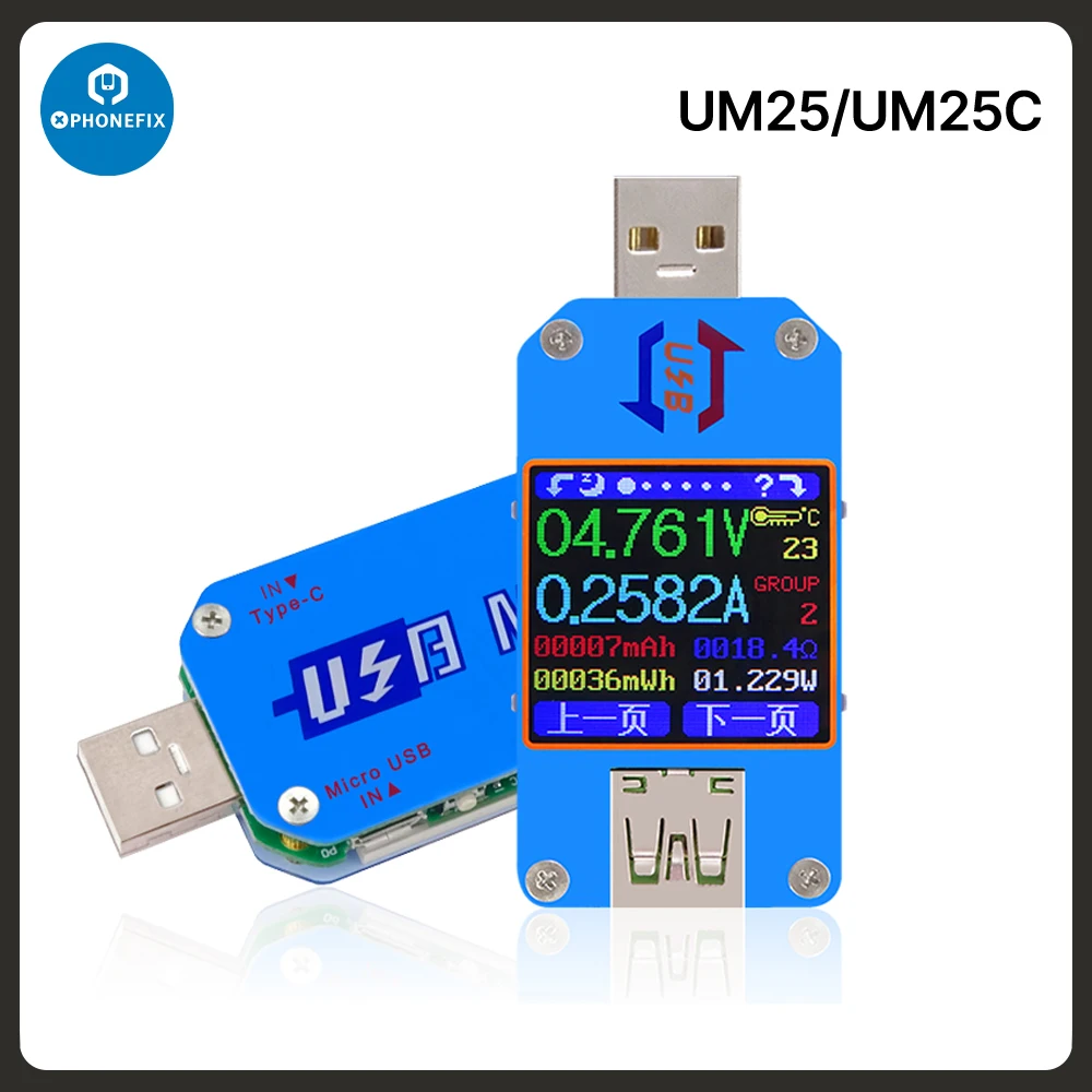 UM34-UM34C-UM24-UM24C-UM25-UM25C-for-APP-USB-Multimeter-DC-Voltmeter-Ammeter-Voltage-Current ...