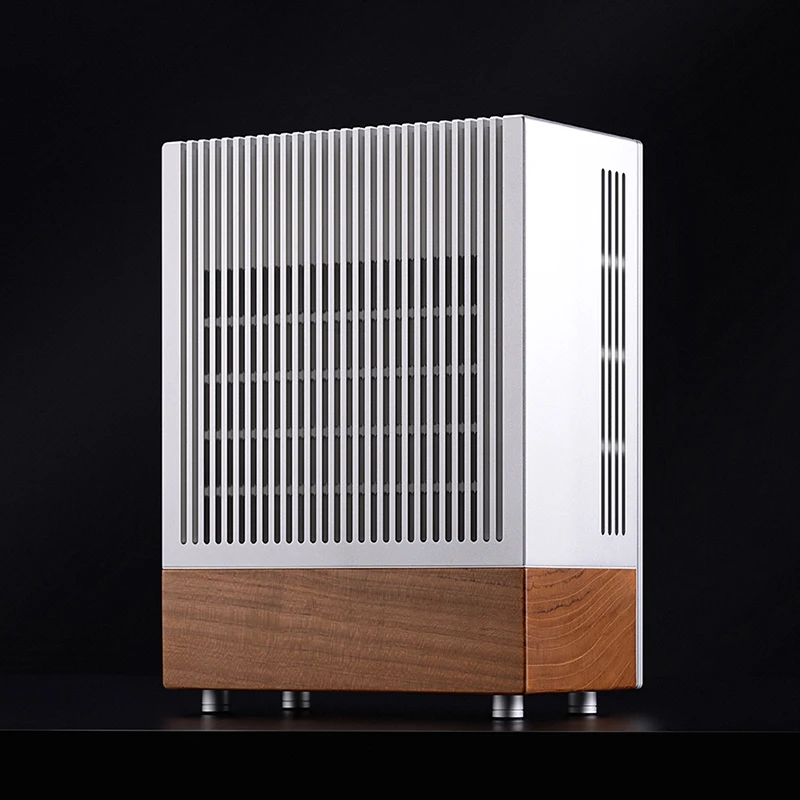 All Aluminum Solid Wood 1U Integrated Display ITX Case HTPC Horizontal ...