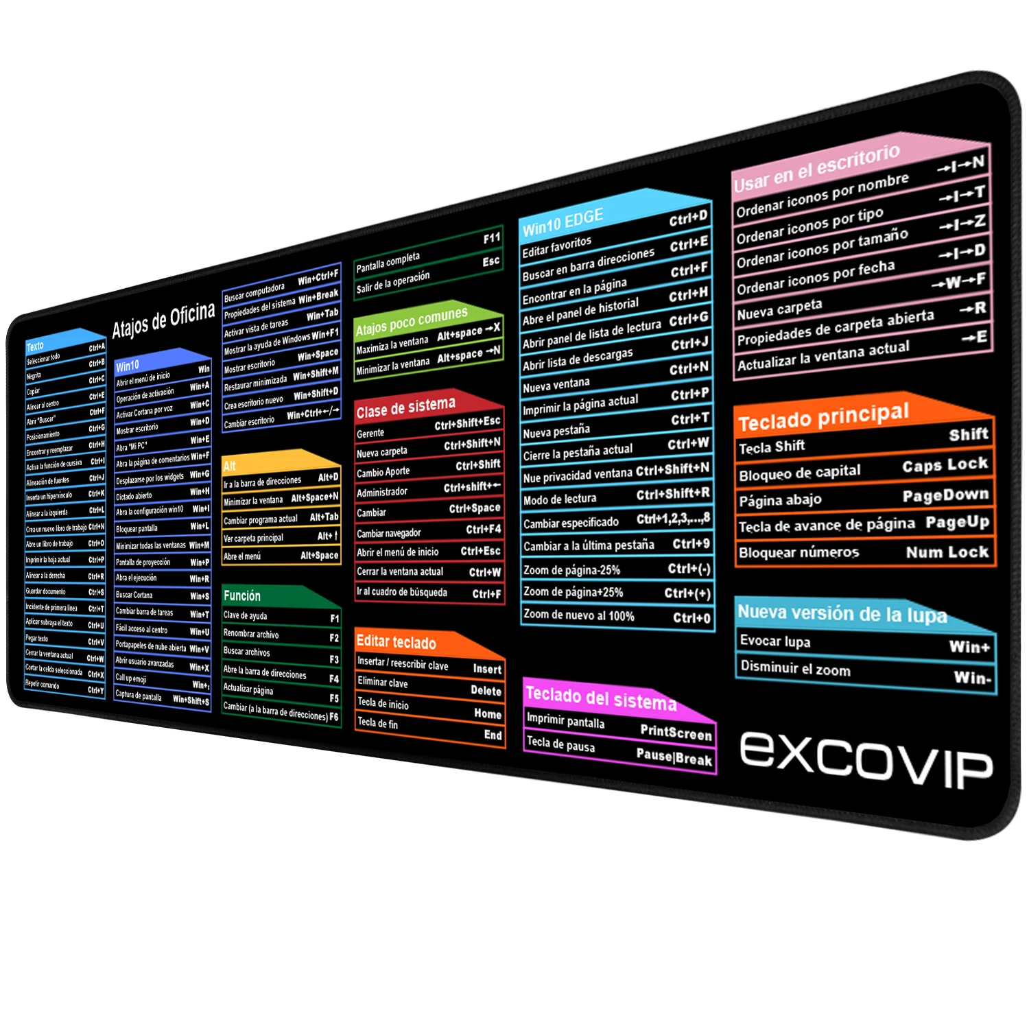 EXCO-Spanish-Office-Shortcuts-Mouse-Pad-Large-Extended-Big-Keyboard ...