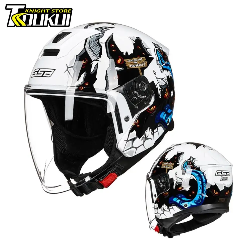 Scooter-Helmet-Motorcycle-Men-Women-Moto-Helmet-Multiple-Patterns-Open ...