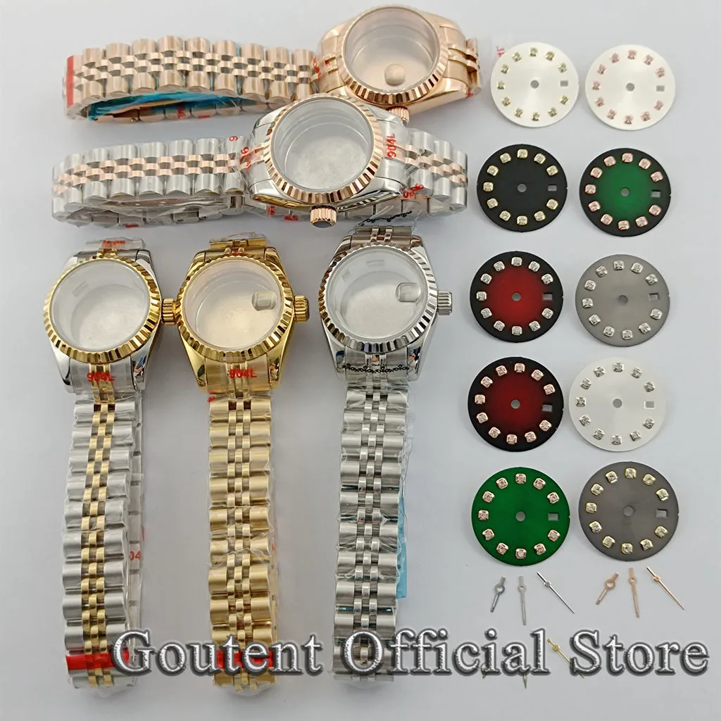 Goutent 26mm Silver Golden Rose Gold Watch Case With Dial Hands ...