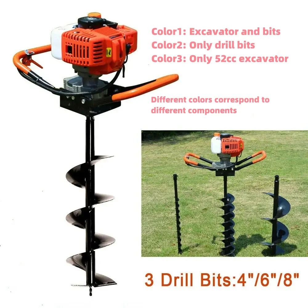 52cc-Post-Hole-Digger-gasbetrieb-ene-Erd-schnecke-Bohrer-Zaun-Boden ...