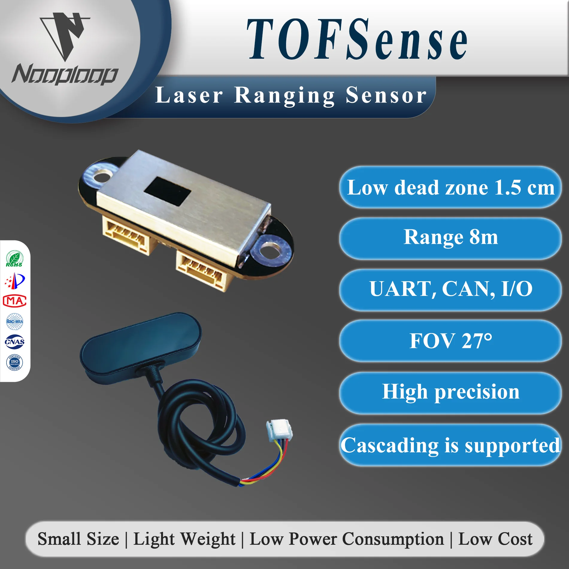 TOFSense-Laser-Ranging-Sensor-obstacle-avoidance-radar-module-UART-CAN ...