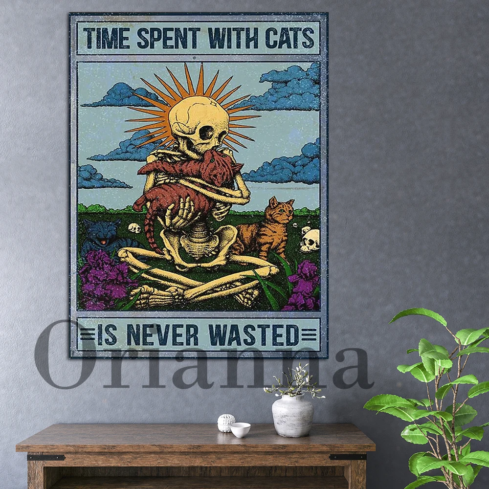 Skeleton-Cat-Art-Time-Spent-With-Cats-Is-Never-Wasted-Skeleton ...