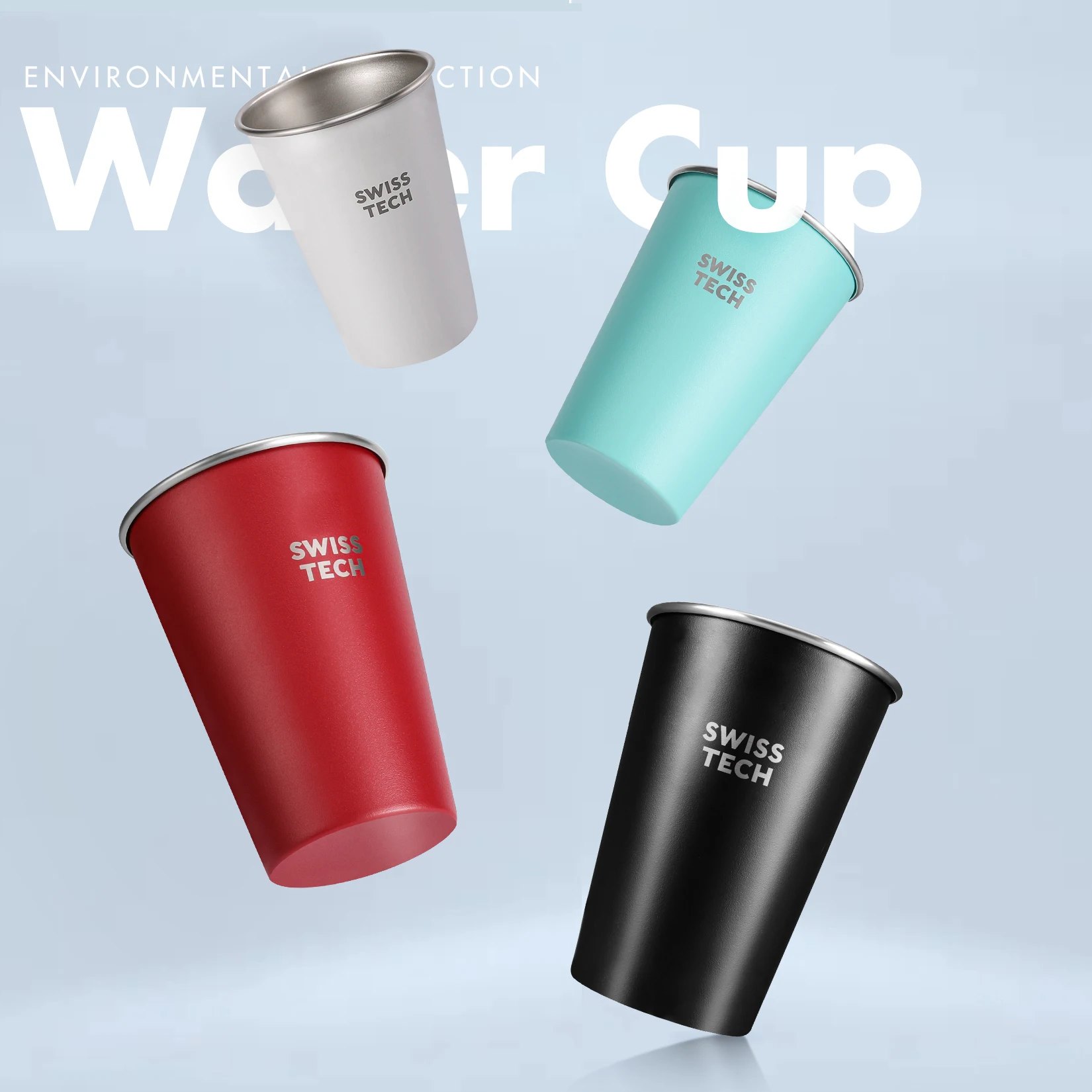 SWISS-TECH-taza-de-pinta-de-una-sola-capa-4-piezas-450ML-f-cil-de ...