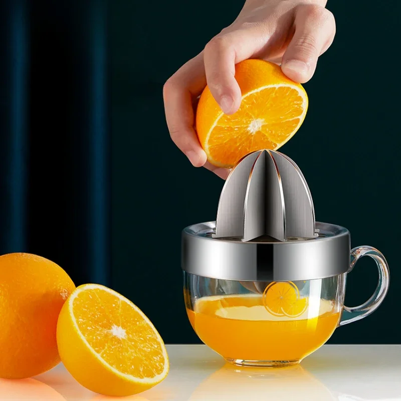 304-Stainless-Steel-Manual-Juicer-Fruit-Squeeze-Lemon-Squeeze-Orange-Juice-Tool-with-Tempered ...