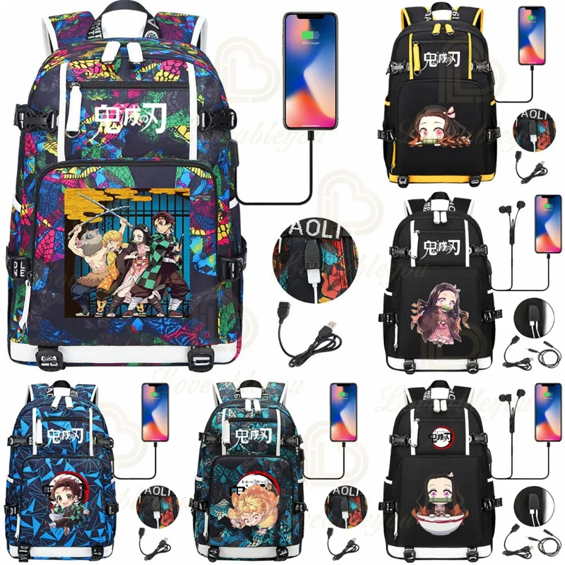 Inosuke-Demon-Slayer-Kimetsu-No-Yaiba-Backpack-With-USB-Primary-School ...