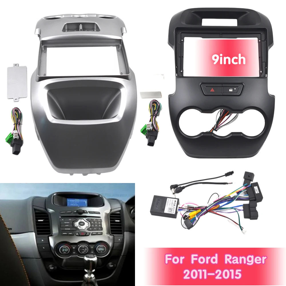 Car Auido Radio 2Din Fascia Adapter For Ford Ranger F250 2011 2015 9 ...