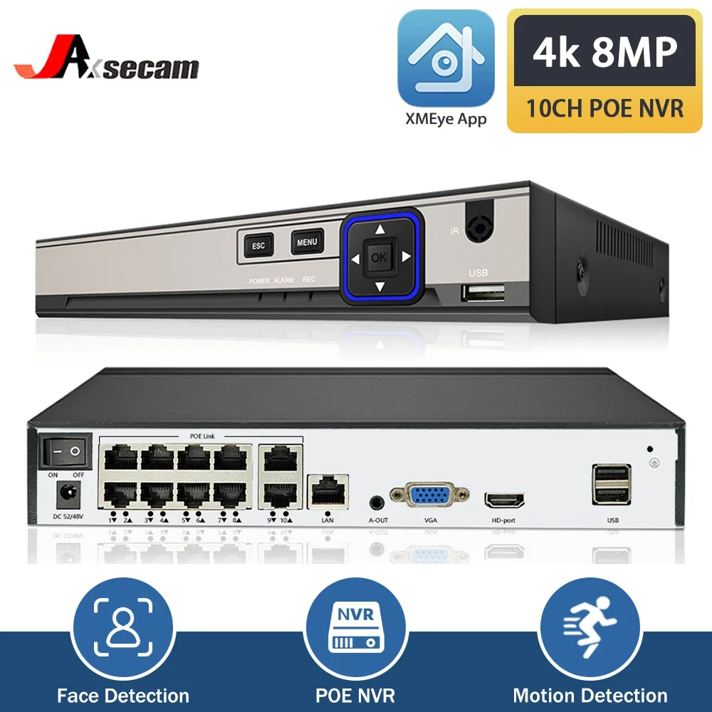 H-265-Max-4K-8MP-Output-CCTV-NVR-10CH-4K-Security-Video-Recorder-Motion ...