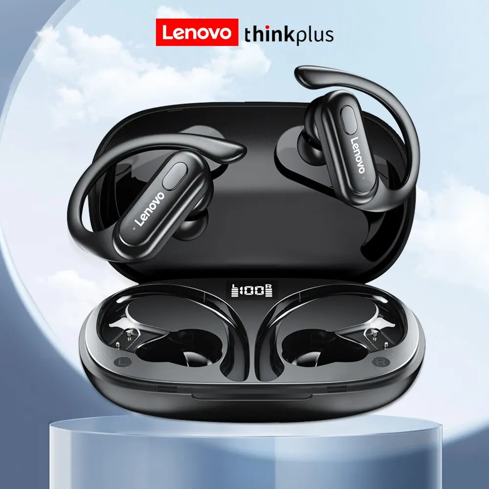 Lenovo-Thinkplus fone de ouvido Bluetooth sem fio com microfone, fone ...