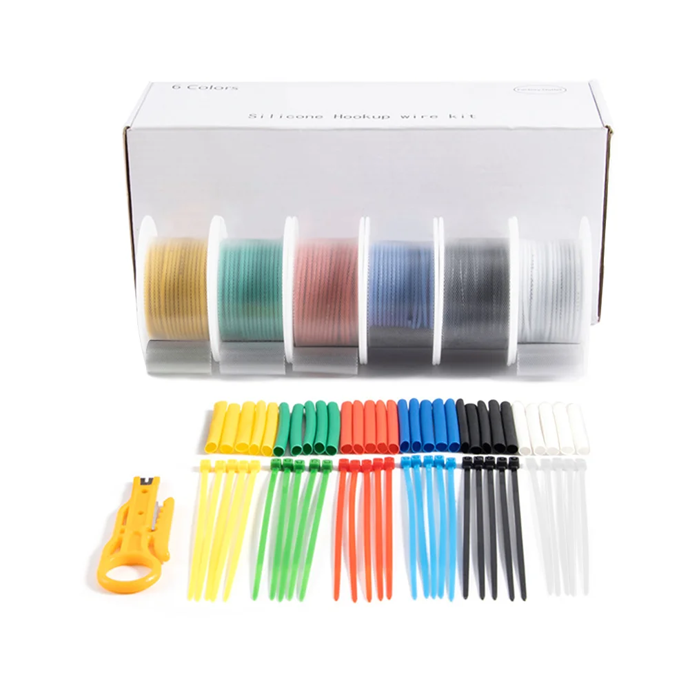 28awg-30AWG-Hook-up-Wire-kit-Flexible-Silicone-Electrical-Wire-Rubber-Insulated-Tinned-Copper ...