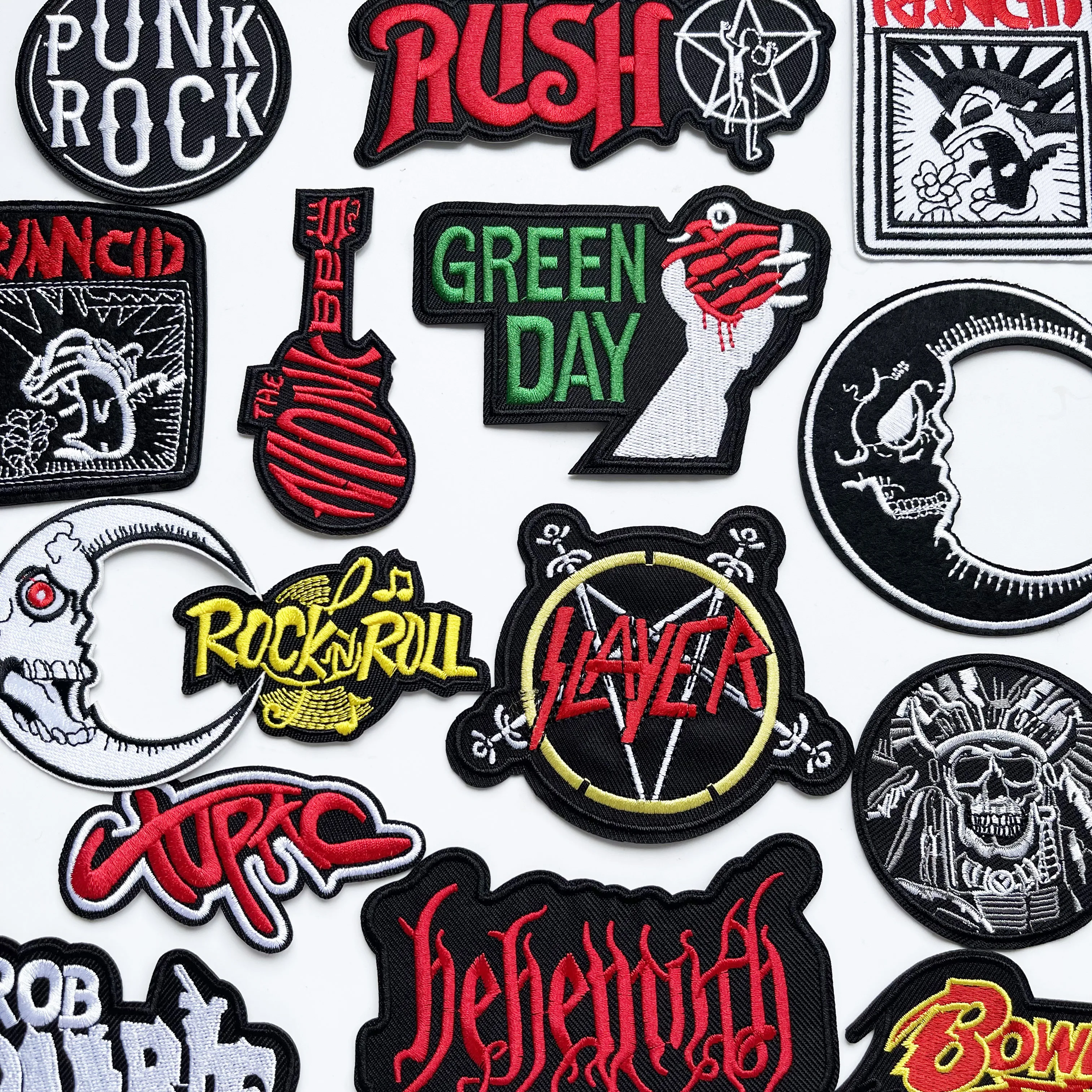 ROCK-Band-Music-Patch-Embroidered-iron-on-Patches-For-Clothing-Guitar ...