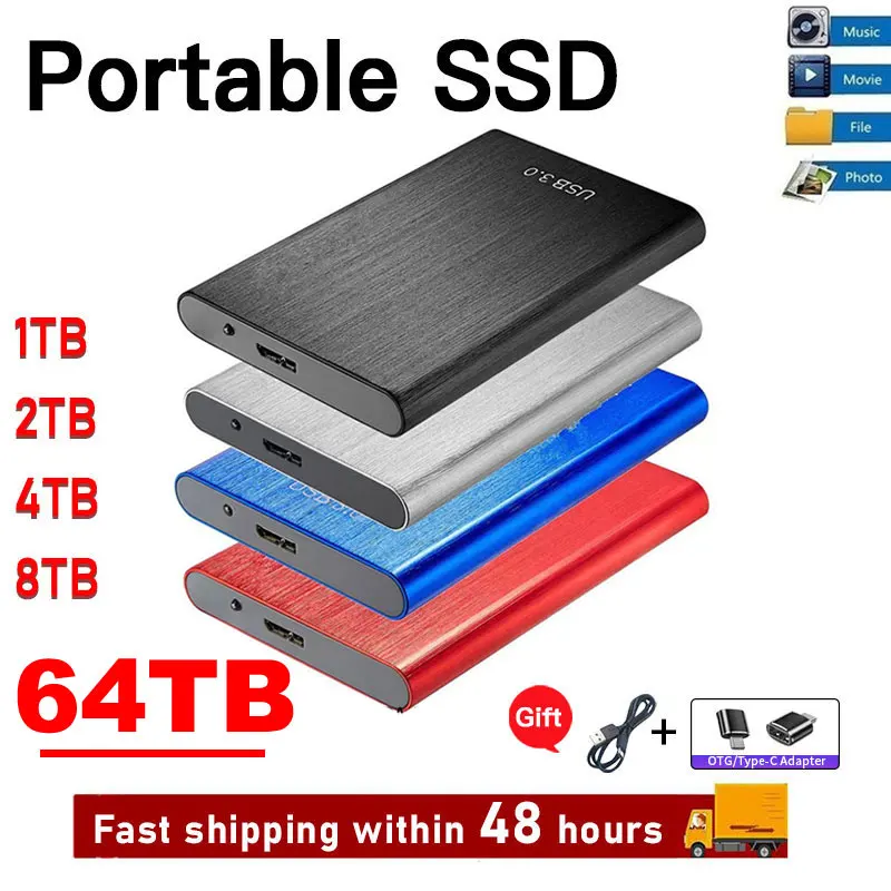 Portable-Mini-SSD-High-speed-High-capacity-2TB-USB3-1-Type-C-Interface ...