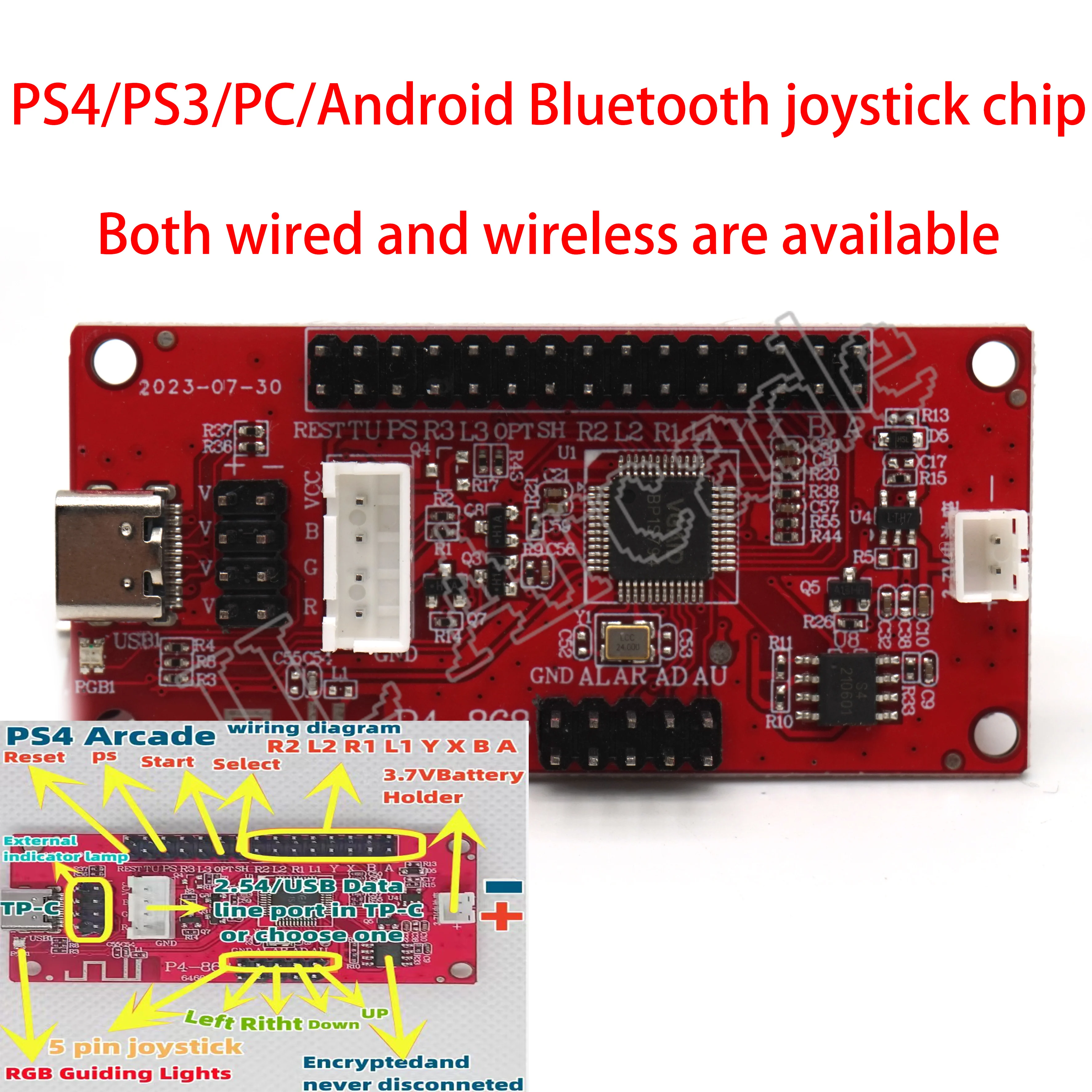 USB-Arcade-Zero-Delay-Joystick-Encoder-PCB-Board-Game-Controller-PS3-PS4-Android-IOS-Wireless ...