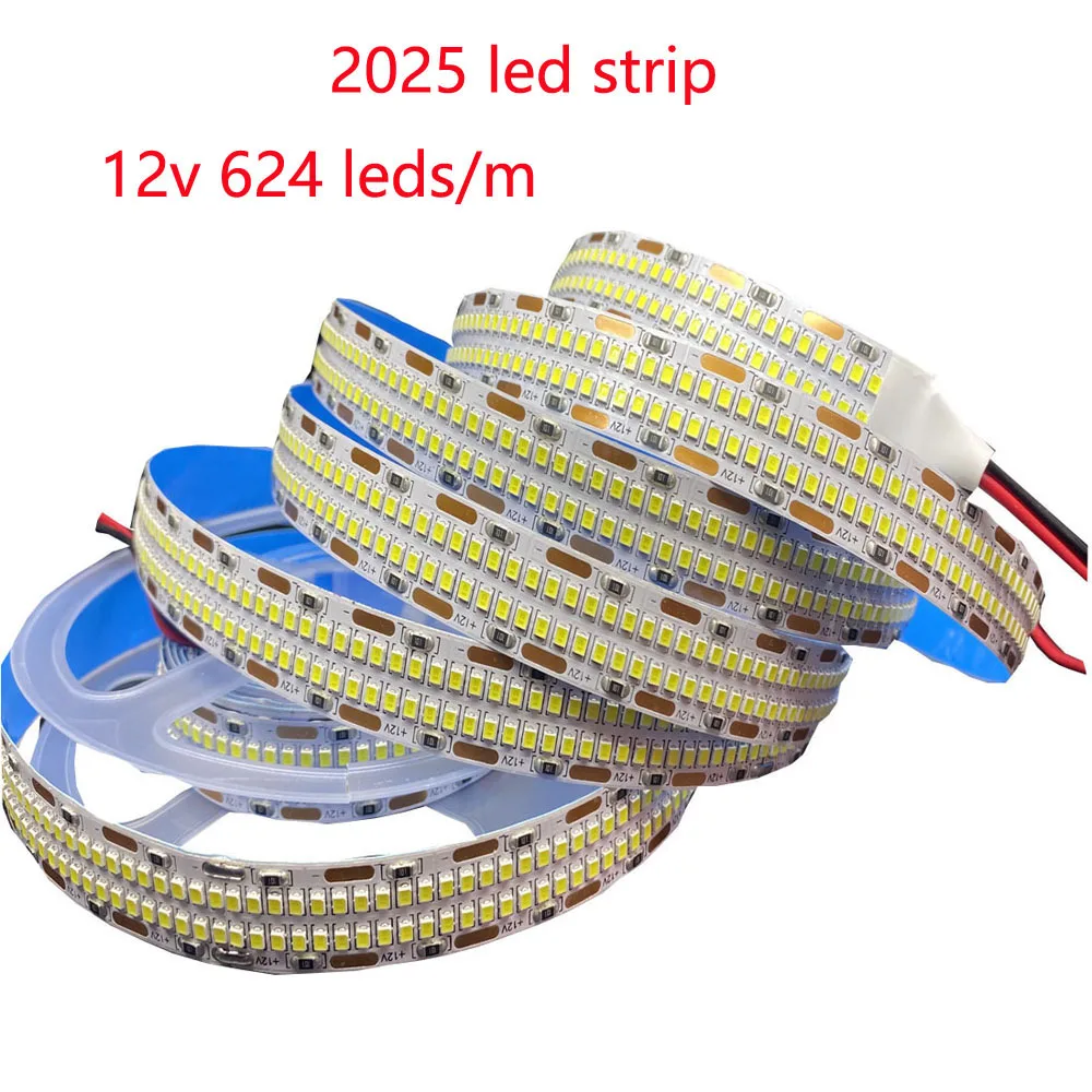 5m 초고휘도 12V 24V 이중열 LED 스트립 35w/m 624 LED/m 480 LED/m 240leds 3000k ...