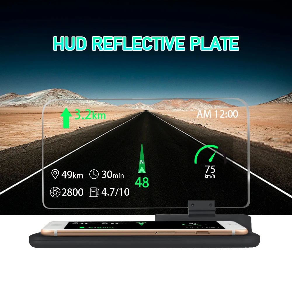 6 inch Universal H6 Car HUD Head Up Display Projector Phone Navigation ...