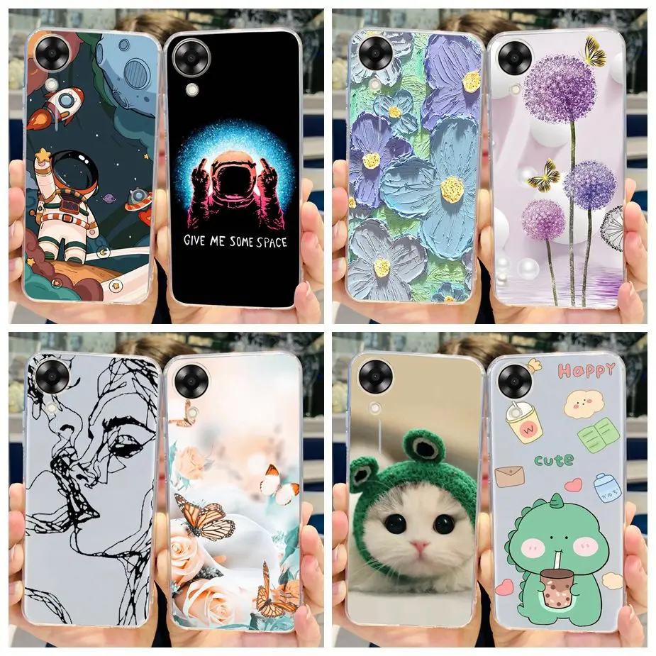 For Oppo A17K Case Stylish Painted Back Cover Soft Silicone Phone Case ...