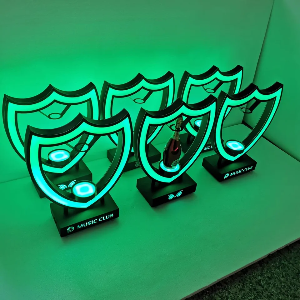 Vip-Bottle-Service-Girl-LED-Green-Light-Shield-Dom-P-Champagne-bottle ...