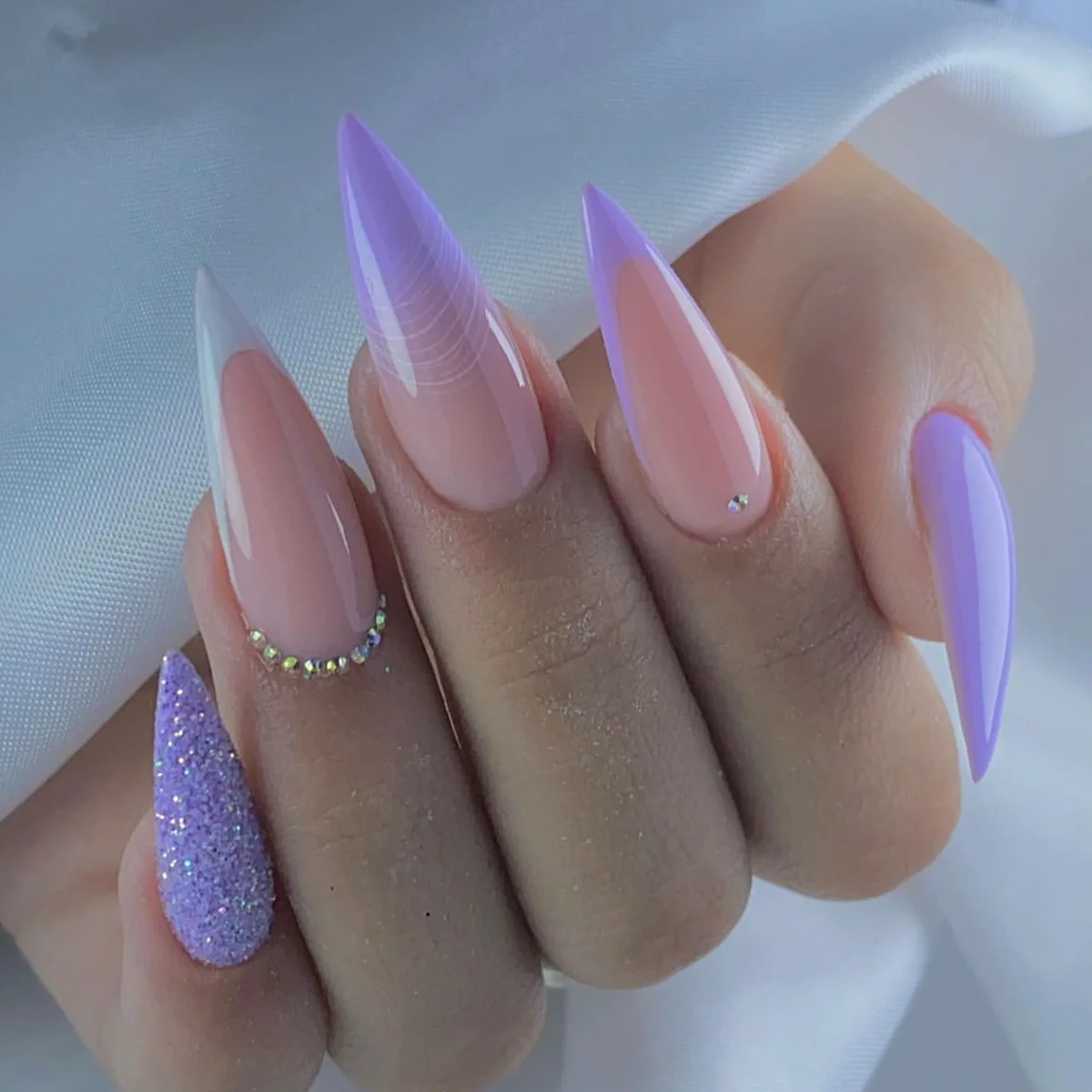 Light Purple Stiletto Nails