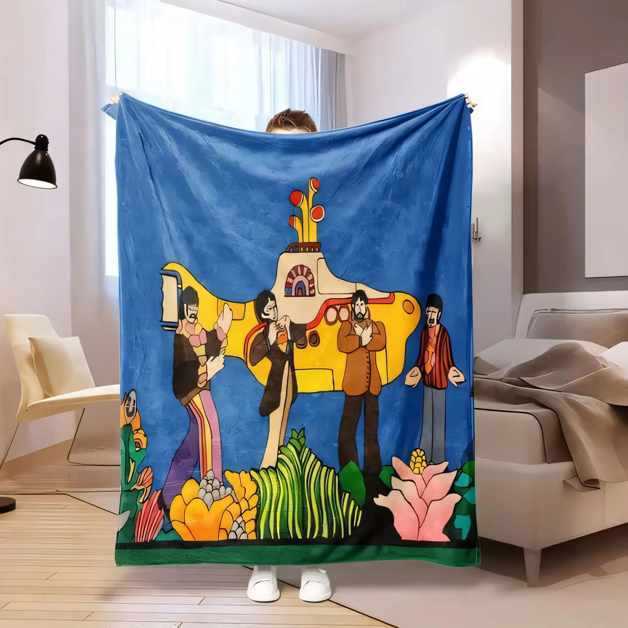 Beatles Yellow Submarine Blanket Colorful Soft Throw Blanket for Bed ...
