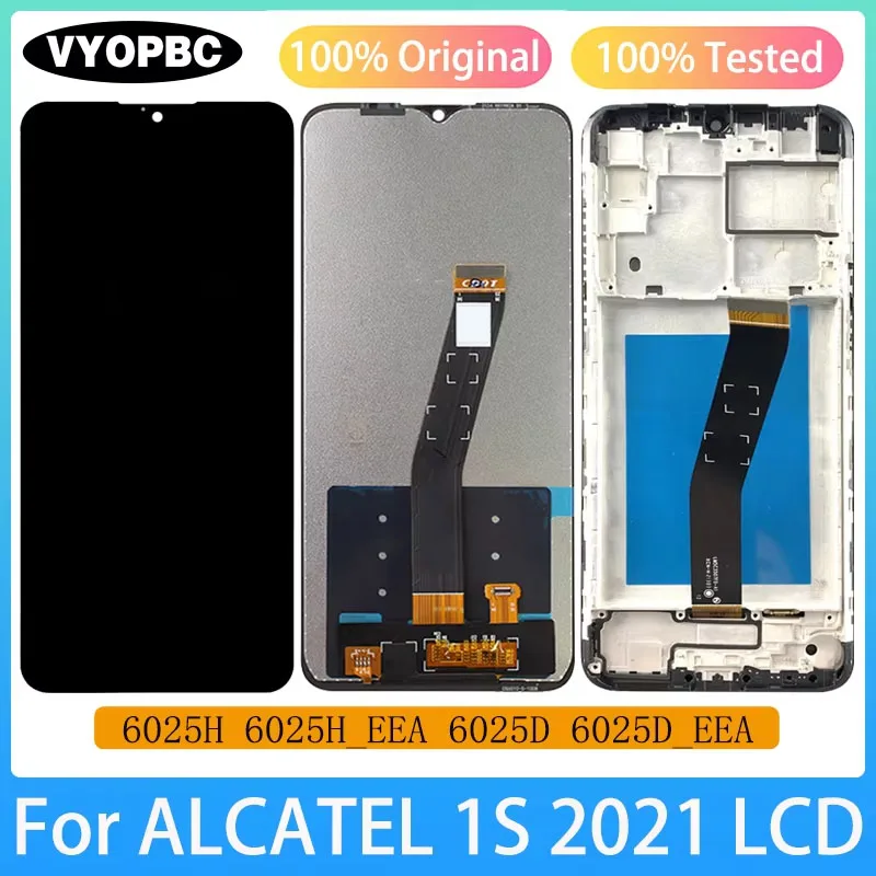 For ALCATEL 1S 2021 Original LCD Display With Frame Panel Digitizer ...