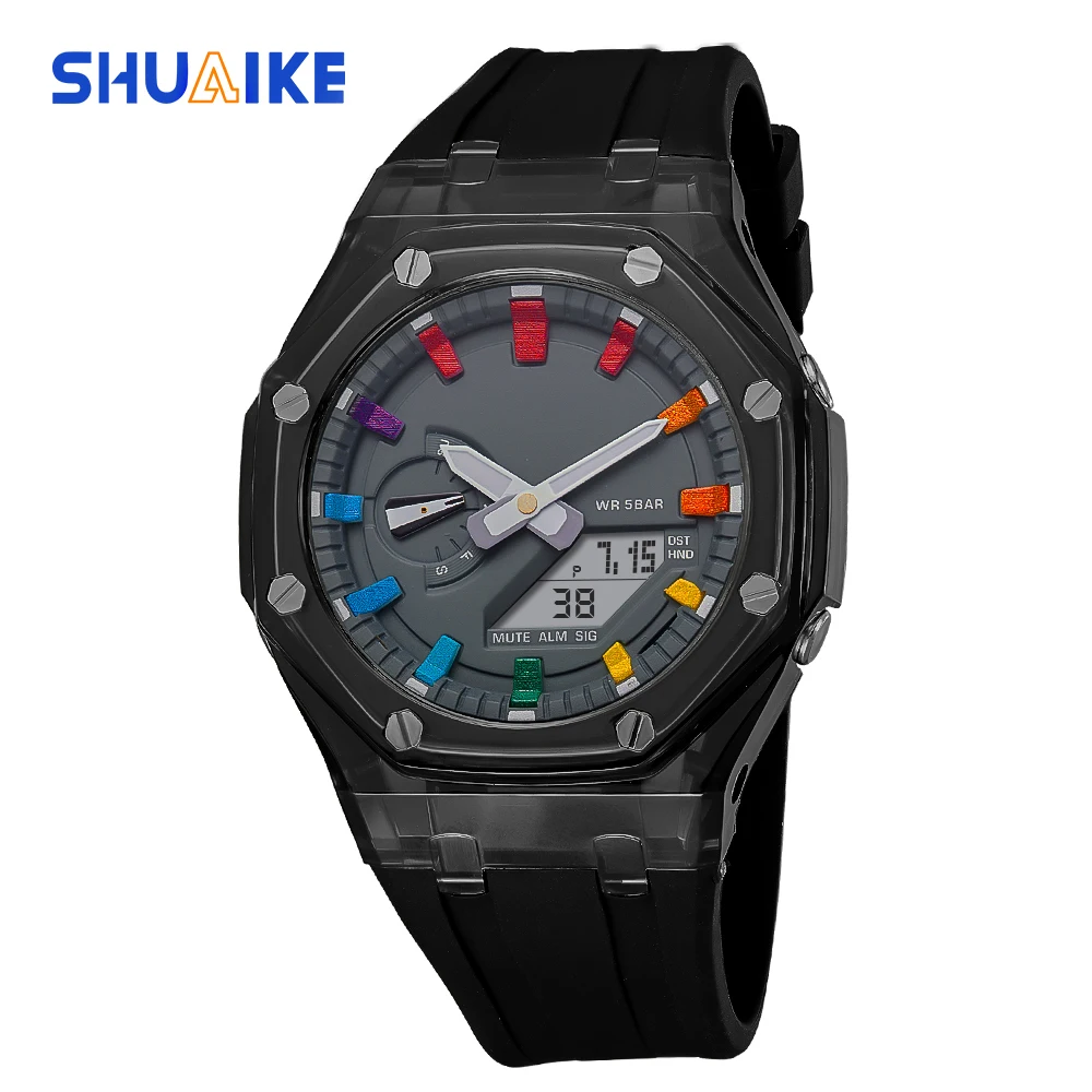 New-Transparent-Multi-functional-Fashionable-Men-s-Electronic-Watch ...