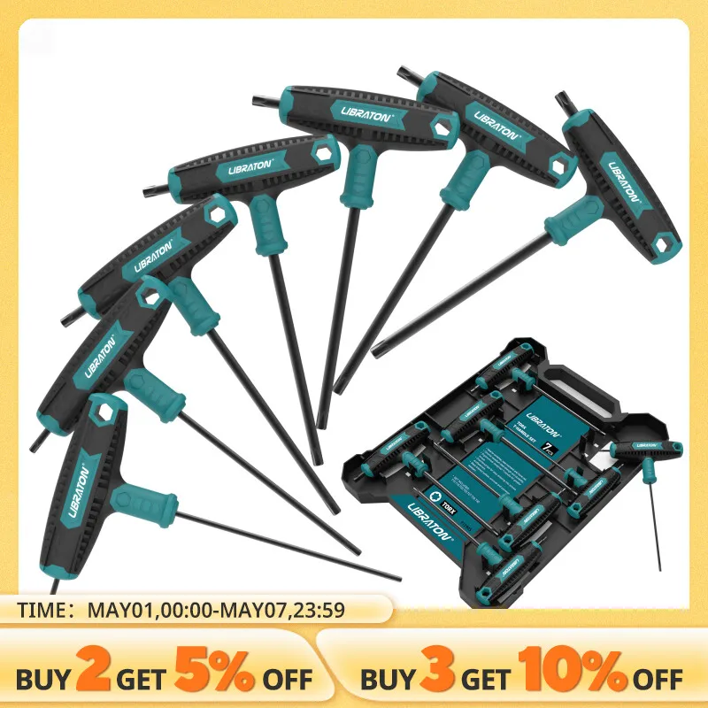 LIBRATON-7PCS-T-Handle-Wrench-Set-T-Handle-Torx-Key-Set-Two-tip-Design ...