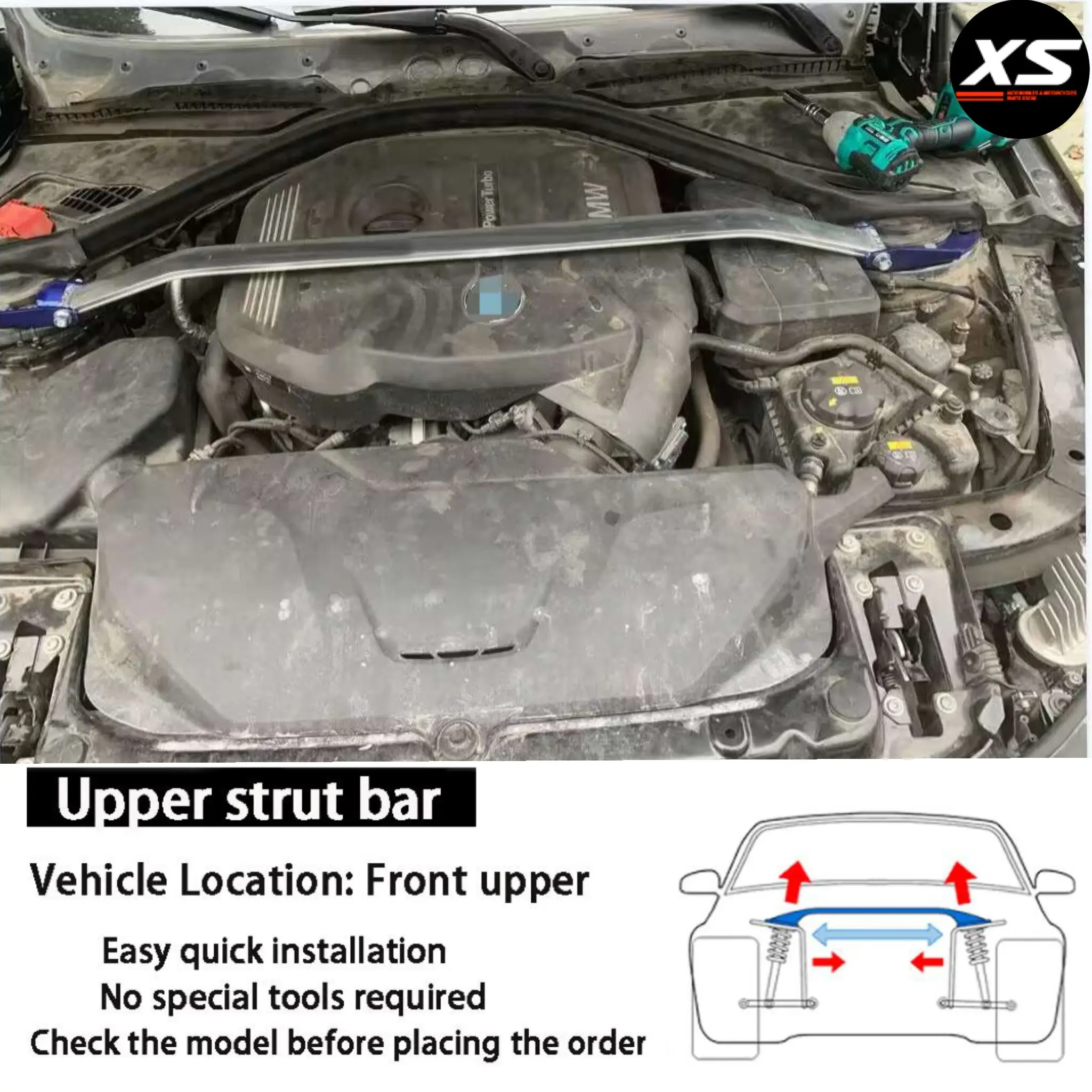 Front-Upper-Strut-Brace-For-BMW-3-Series-F30-F35-2017-2018-2019-Tie-Bar ...