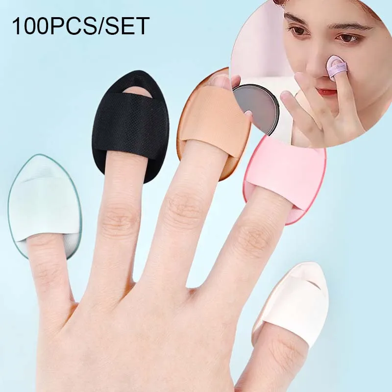 100PCS-Mini-Finger-Puff-Foundation-Powder-Detail-Makeup-Sponge-Face ...