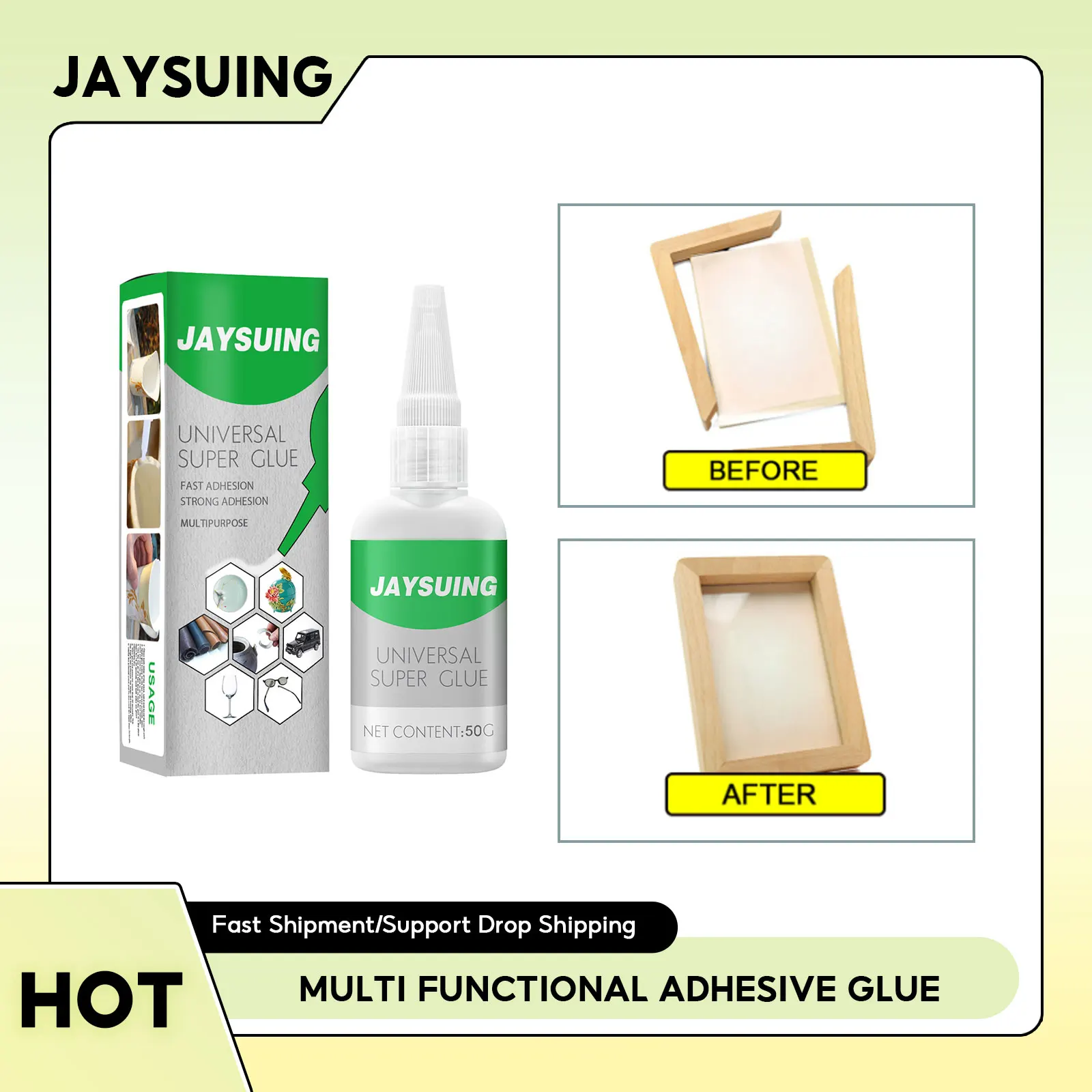 Super Glue Instant Quick-Drying Leather Rubber Wooden Metal Glass ...