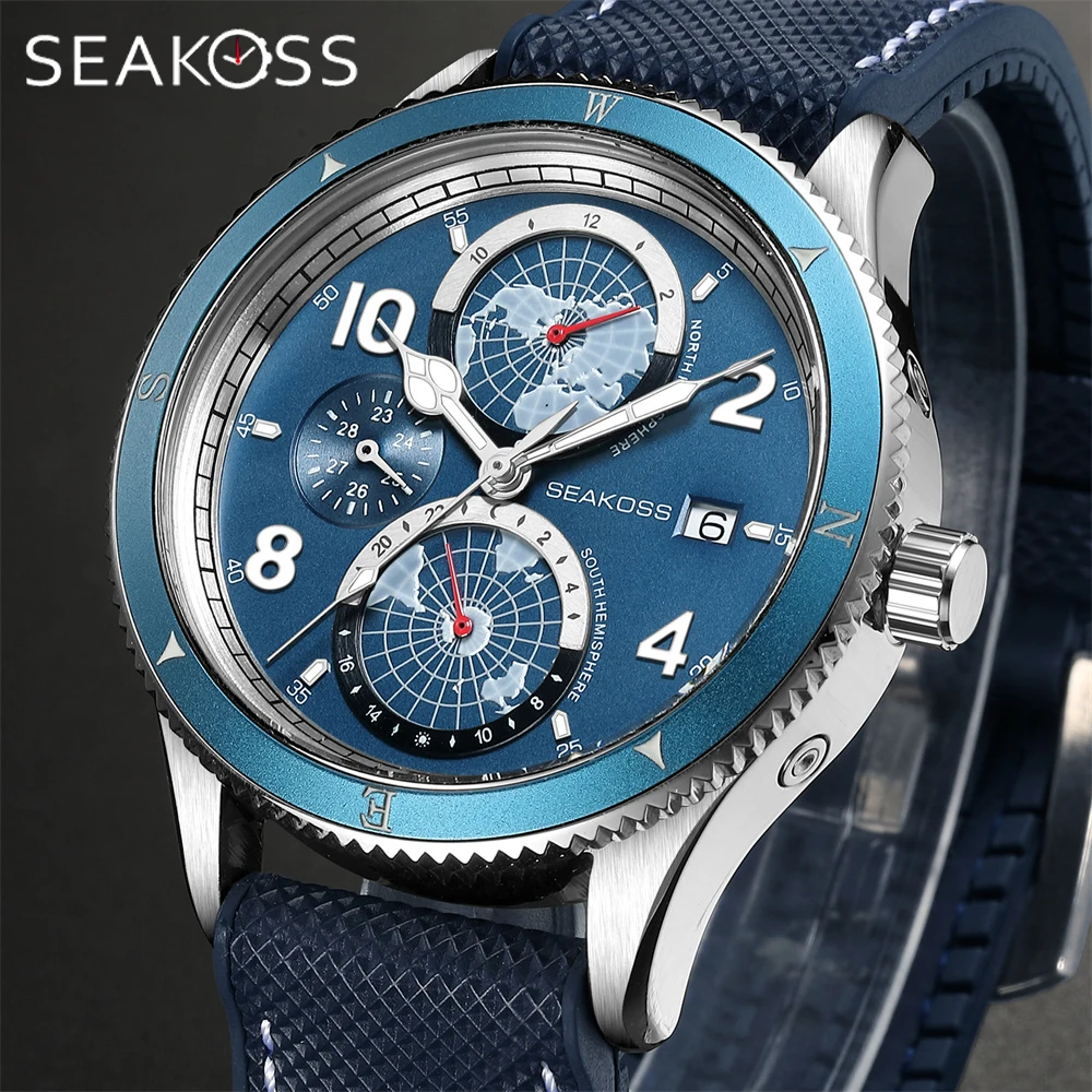 SEAKOSS-Men-s-Earth-Fully-Automatic-Movement-Mechanical-Watch-Year ...