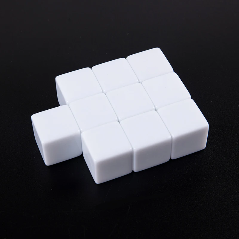 10pcs-pack-New-Acrylic-19mm-White-Blank-Dice-Teaching-Props-Game ...