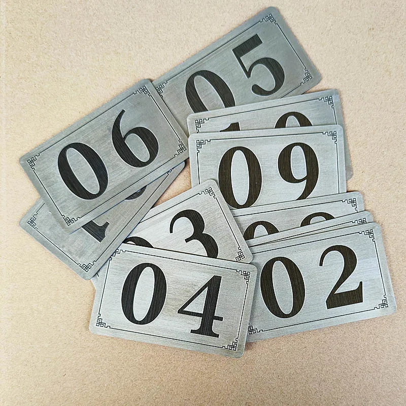 6Pcs-Stainless-Steel-Self-adhesive-Number-Signs-Plates-Number-Stickers ...