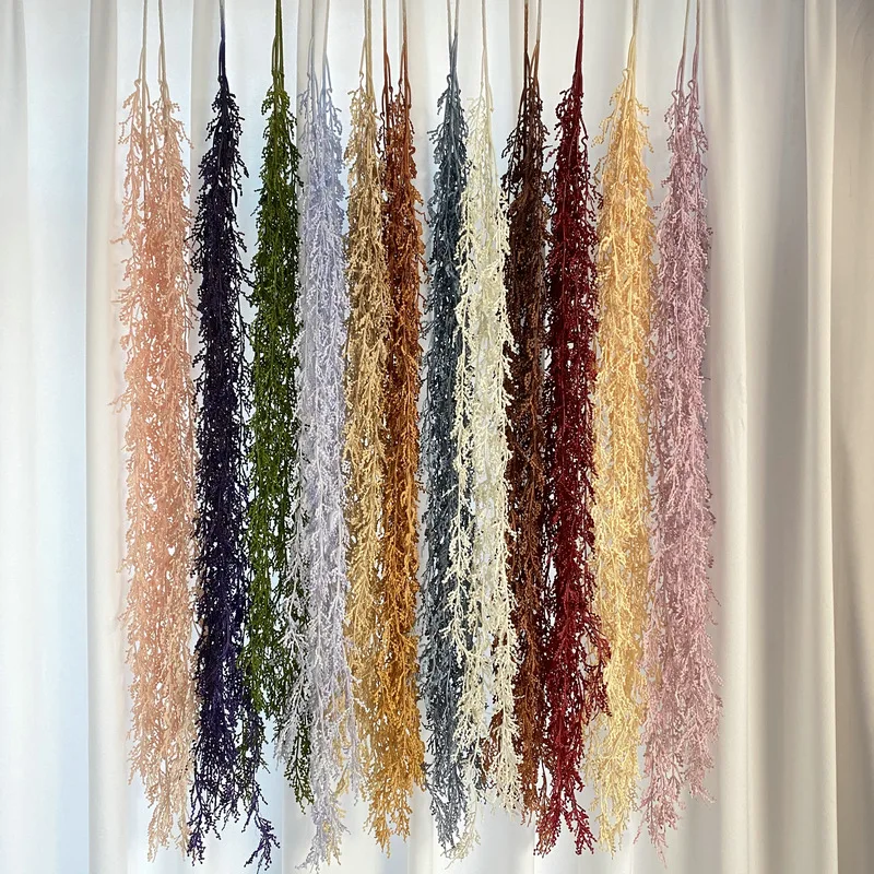 4Pc-5-Fork-Hanging-Rice-Artificial-Flowers-150cm-Rattan-Wall-Hanging ...