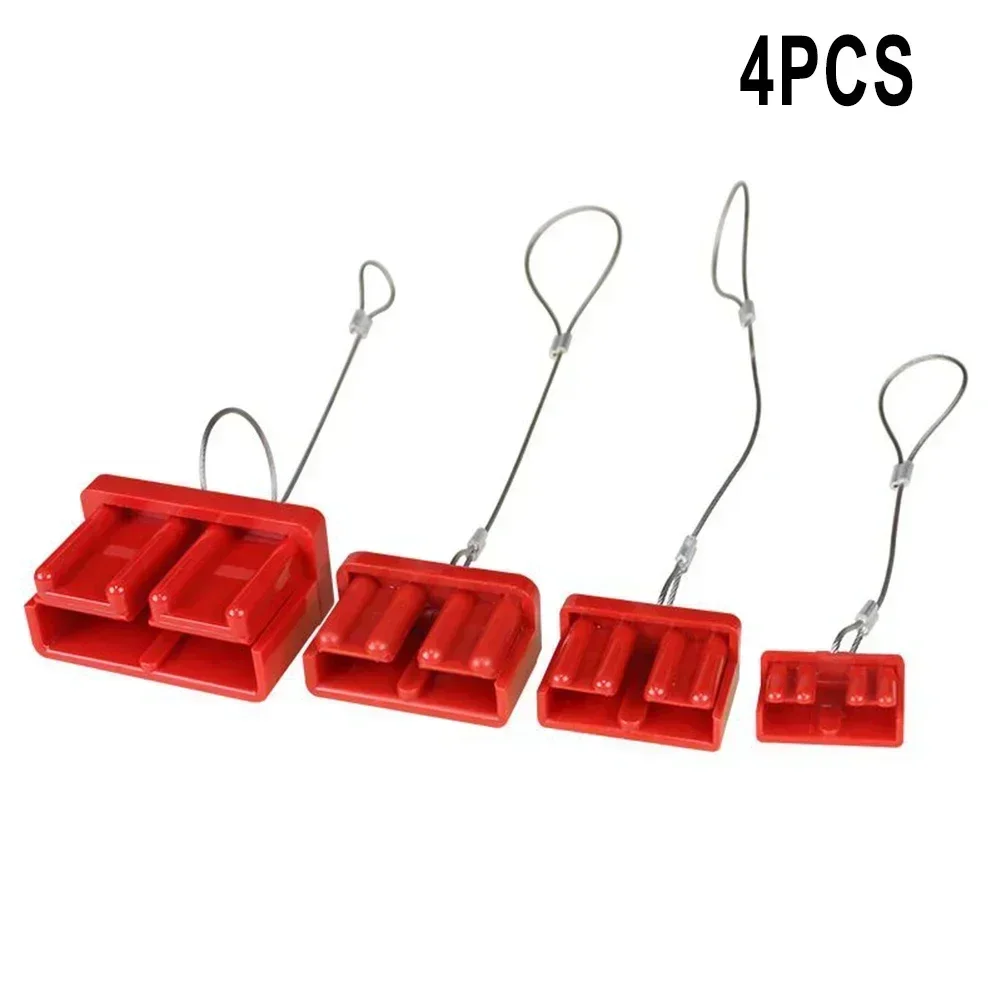 4PCS 50A/120A/175A Rectangle Dust Cover Dust Cap Kit Black/Red FOR ...