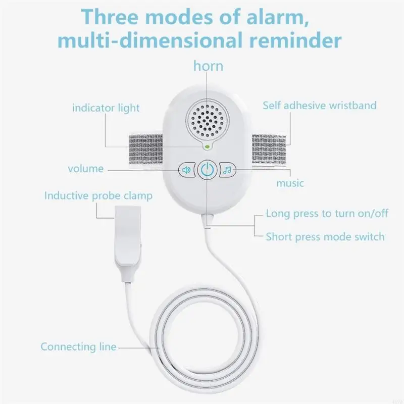 Bedwetting Alarm For Children,White Wired Bed-Wetting USB Rechargeable ...