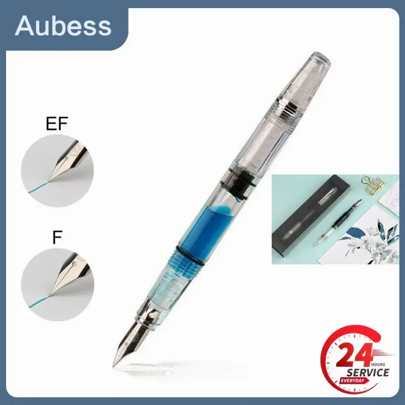 PENBBS-494-Piston-Fountain-Pen-Resin-Transparent-EF-F-Nibs-School ...