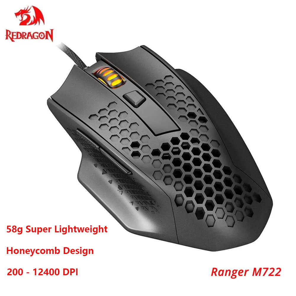 Redragon Ranger M722 USB 58G Light-weight Wired RGB Gaming Mouse 12400 ...