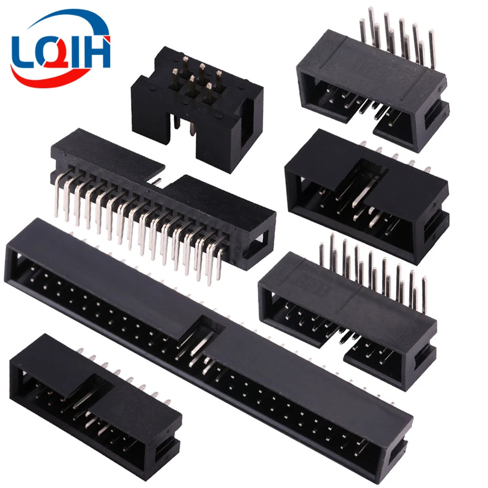 10PCS DC3 6P/8P/10P/14P/16P/20P/30P/34P/40P 2.54mm Socket Header Connector ISP Male Double ...