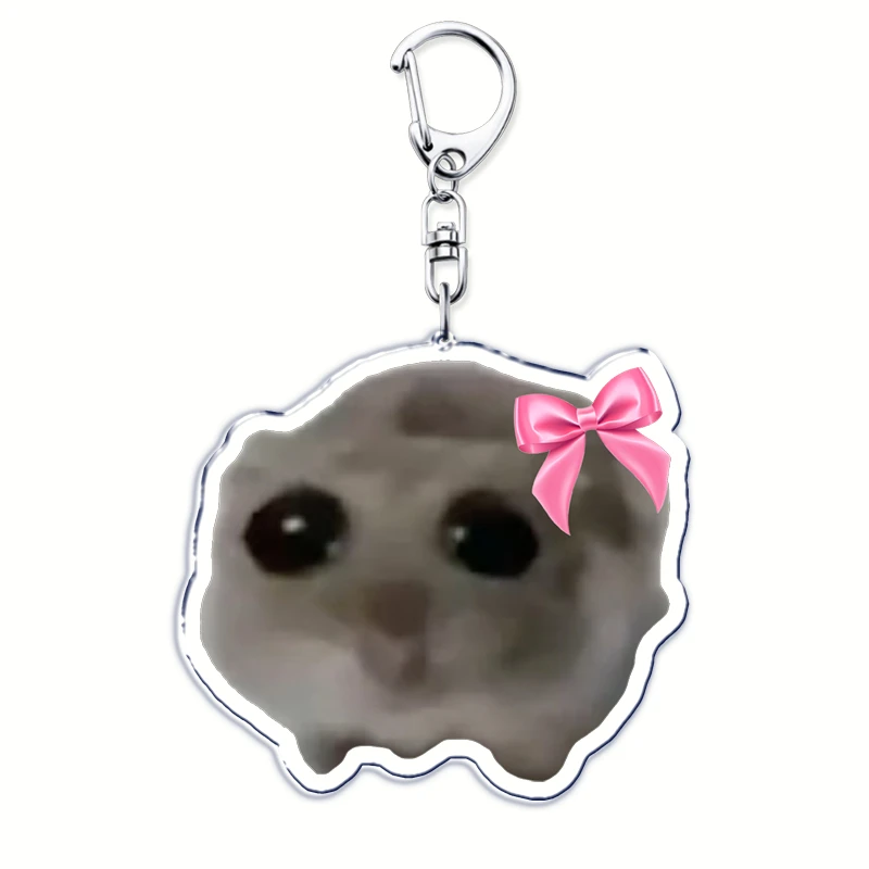 Popular-Funny-Meme-I-Am-Just-A-Girl-Sad-Hamster-Key-Chain-Keychains ...