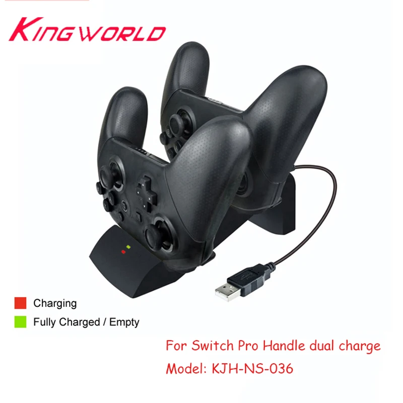 For Switch Pro Controller Charger Dock Dual USB Charging Stand Station ...