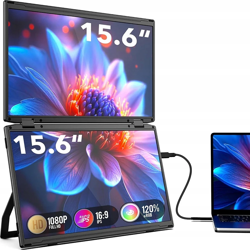 15.6 Inch Portable IPS LCD Dual Screen Extend 1080P Smart Gaming ...