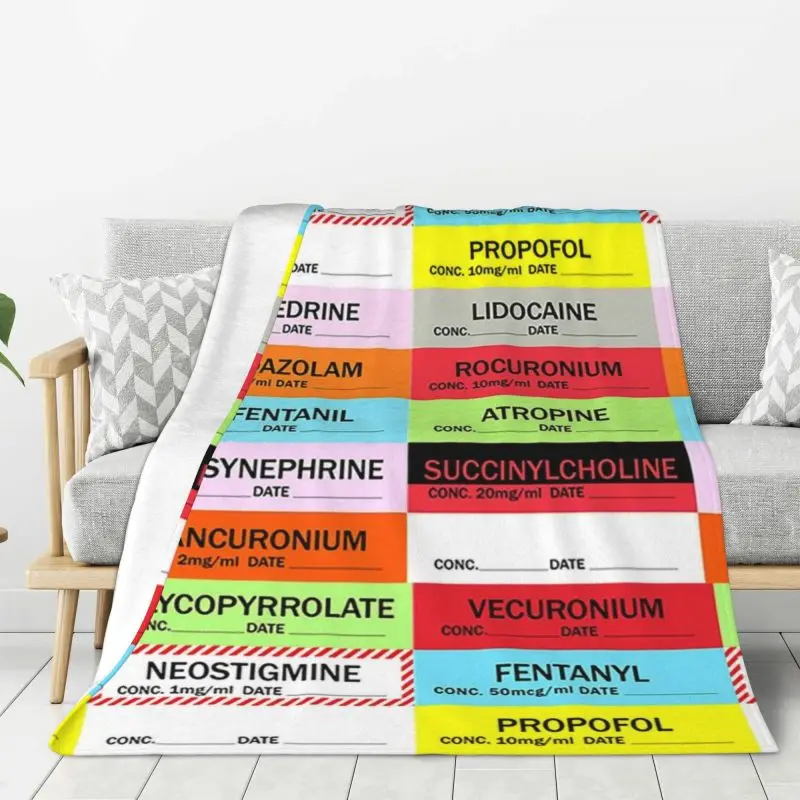 Custom Anesthesia Medication Labels Blankets Warm Flannel Doctor Nurse ...