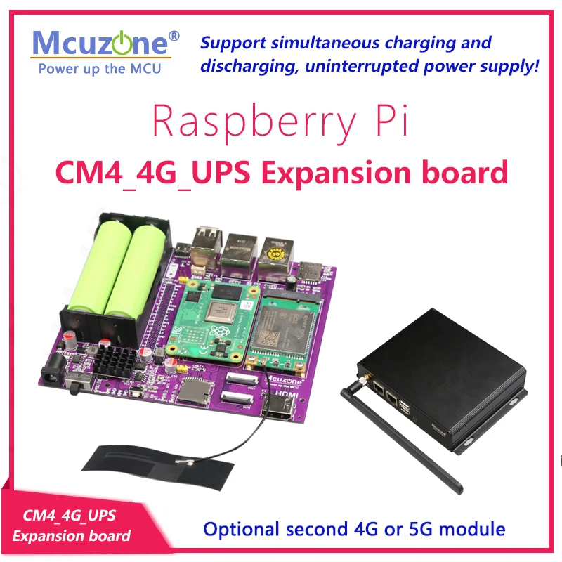 Raspberry-Pi-CM4-4G-UPS-Expansion-board-4G-LTE-CAT4-driver-free-18650 ...
